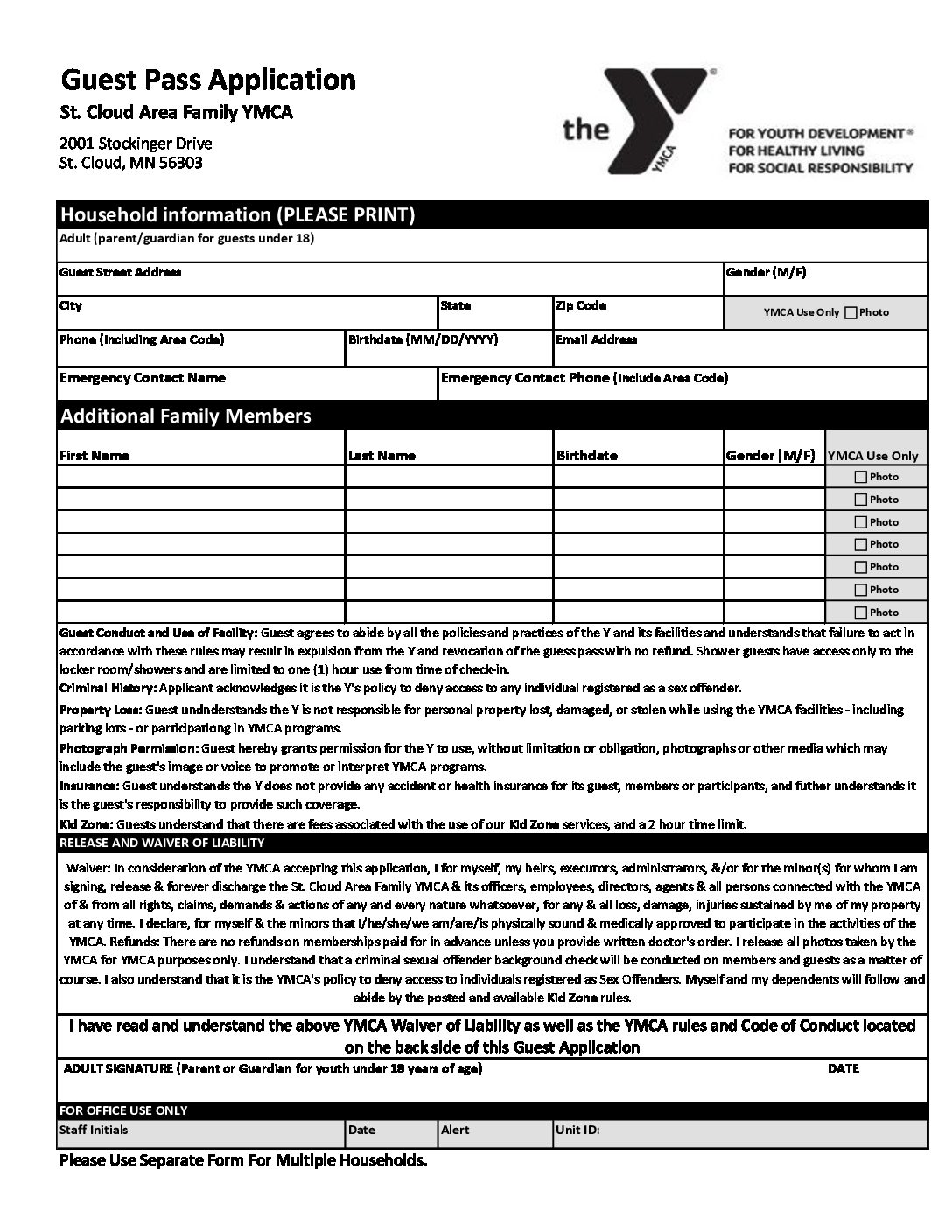 guest application 2.0 | St Cloud YMCA