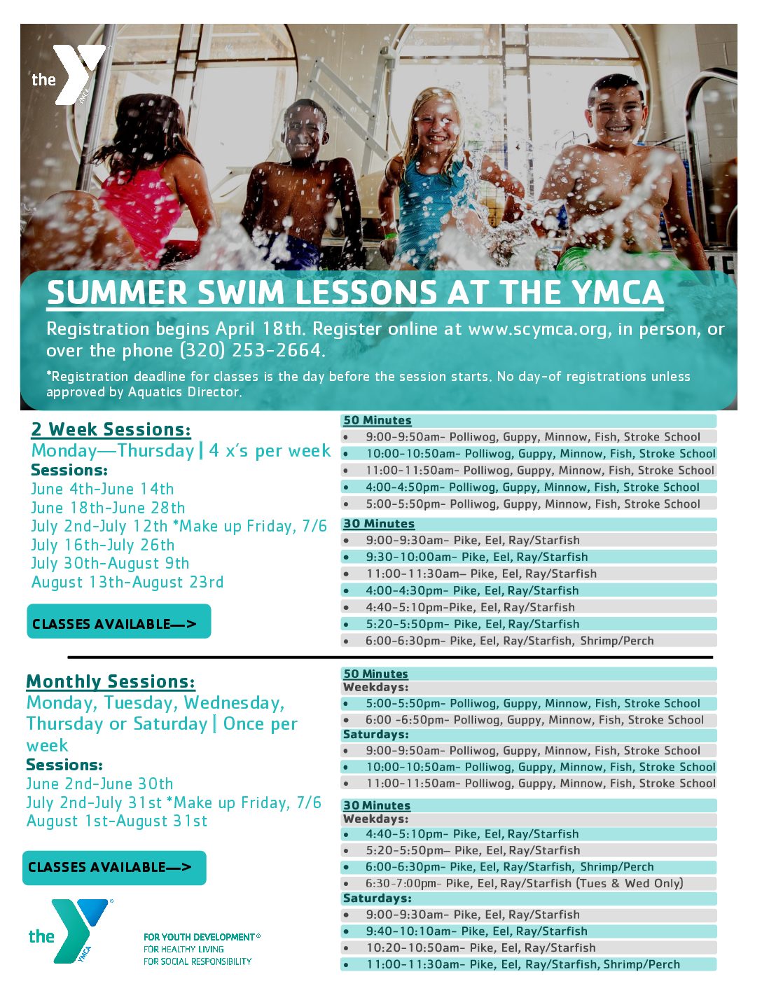Summer Swim Lessons Schedule | St Cloud YMCA