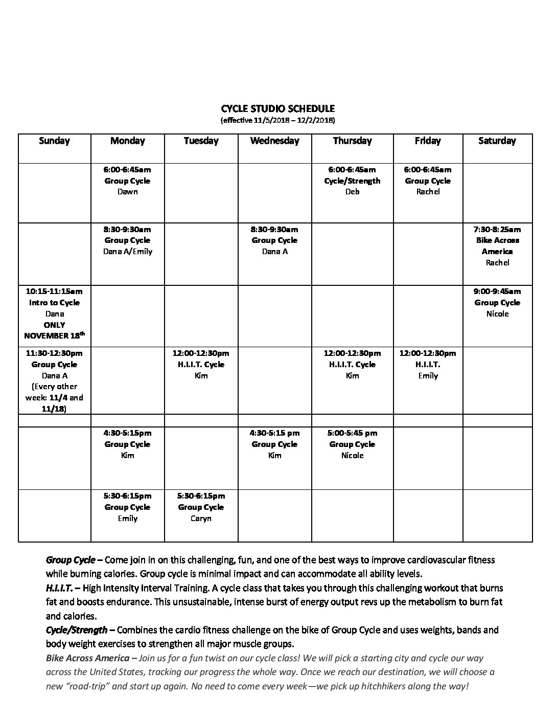 Cycle Studio-November 2018 | St Cloud YMCA