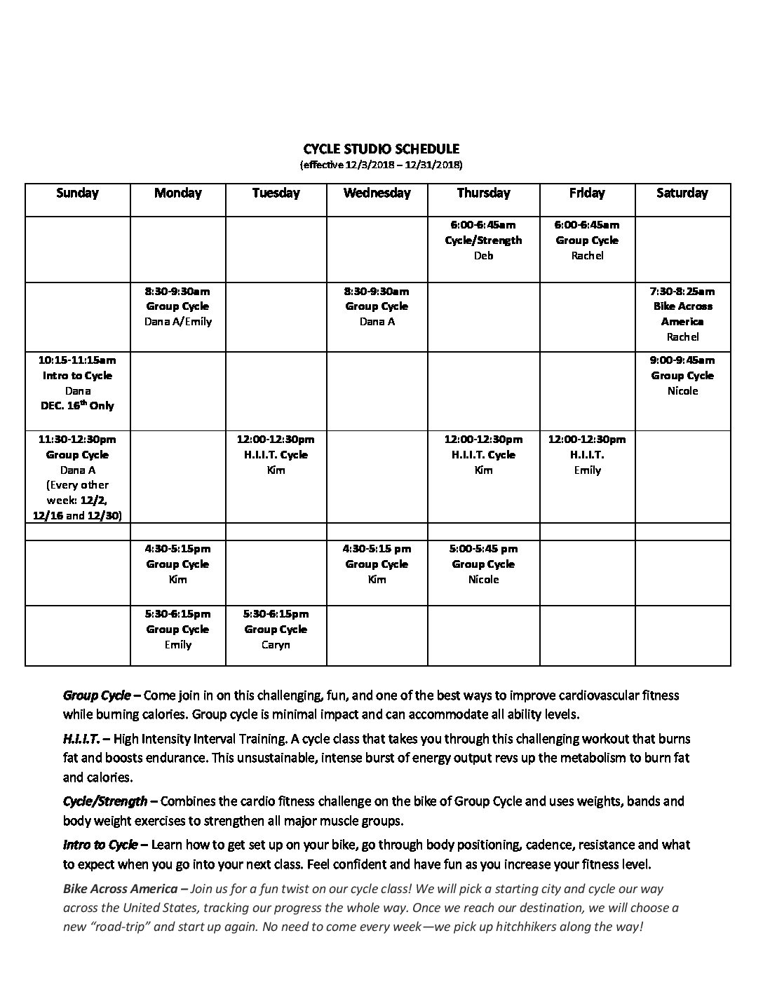 Cycle Studio-December 2018 | St Cloud YMCA