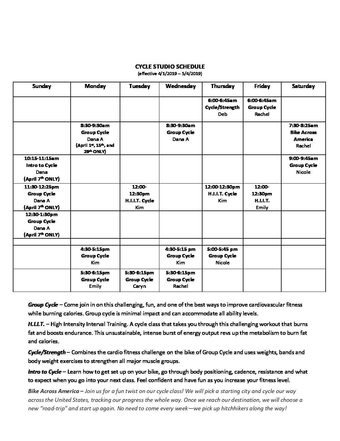 Cycle Studio-April 2019 | St Cloud YMCA